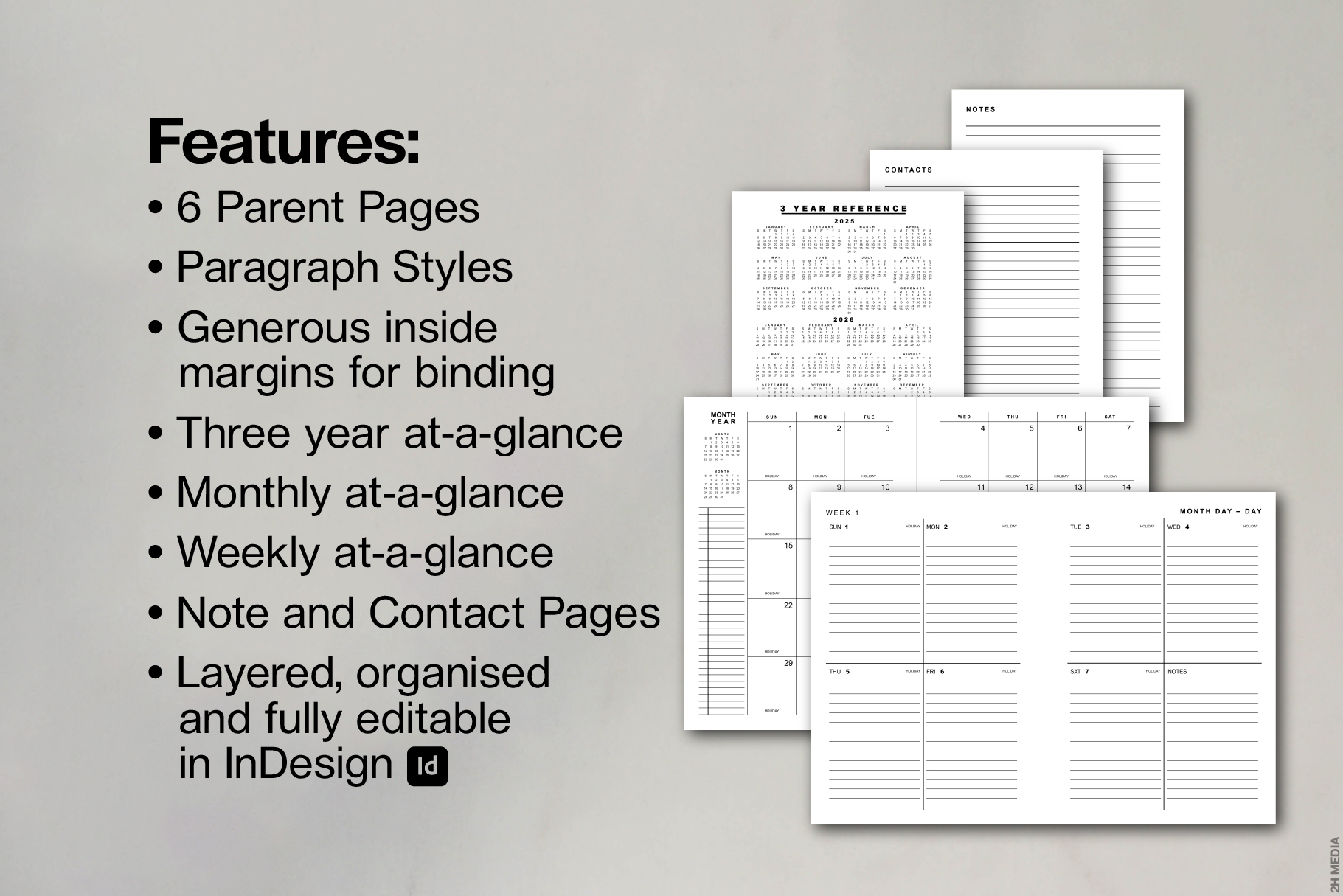 2025 Weekly Planner for InDesign - UK - Sean Thorenson